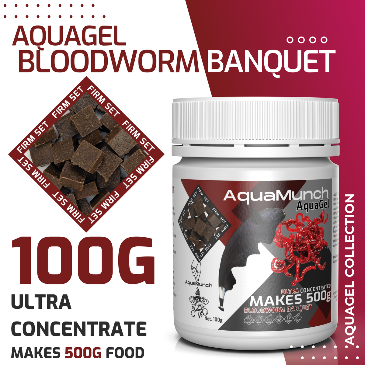 100G AQUAGEL BLOODWORM BANQUET AQUAMUNCH – TAMWORTH PET CENTRE